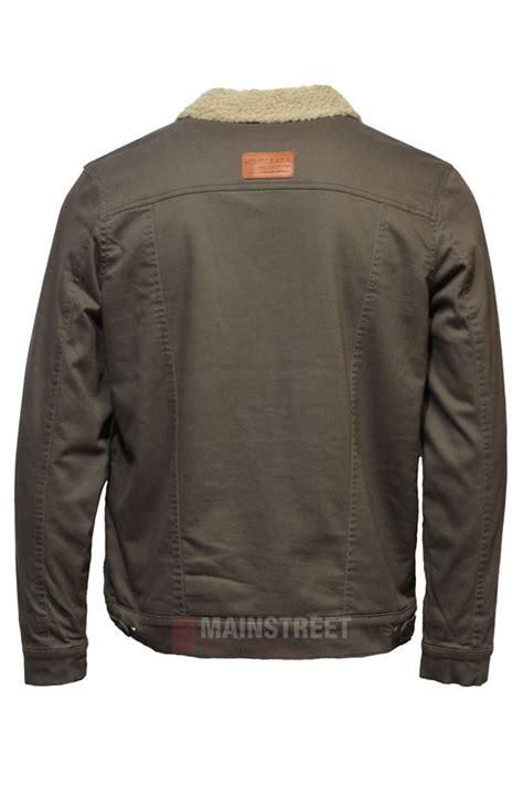 Pilbara Canvas Sherpa Lined Jacket Vintage Grey Mainstreet Clothing