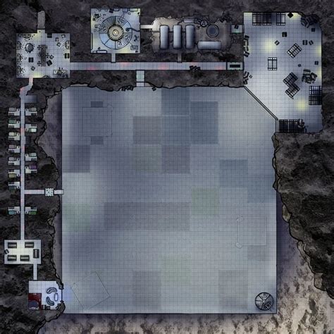 Ramshackle Asteroid Base With Large Landing Platform 3720x3720 70x70px