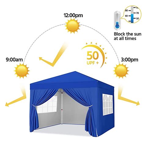 Yaheetech 2m X 2m Pop Up Gazebo Heavy Duty Canopy Tent With 4 Sidewalls