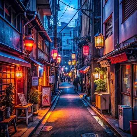 Tokyo Japan 1 November 2023 Atmospheric Alleyway In Tokyo At Night With