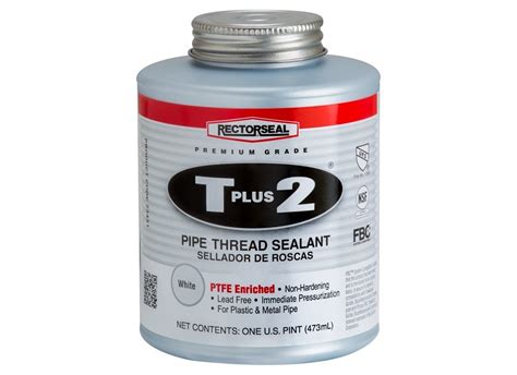Sealant Thread Rectorseal T Plus 2 Wptfe Teflon 16 Oz White Hog Slat