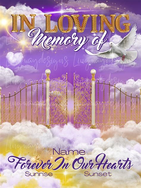 Purple Yellow Heaven Gate Loving Memory Forever In Our Hearts Angel
