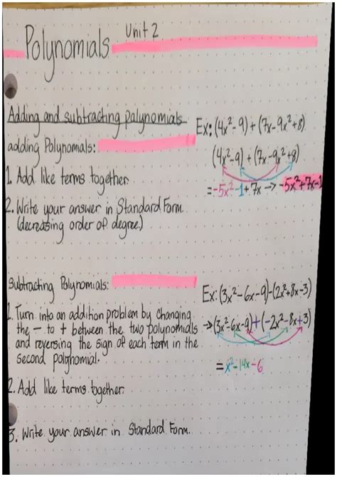 Adding Subtracting And Multiplying Polynomials Worksheet With Answers