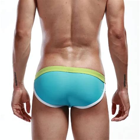 Men Swimming Suits Beach Fashion Sports Low Waist Patchwork Sexy Briefs