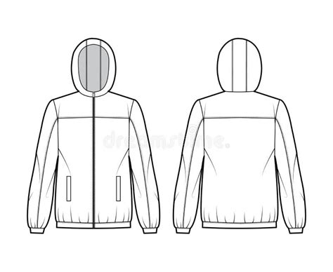 Windbreaker Jacket Mockup Stock Illustrations 1313 Windbreaker