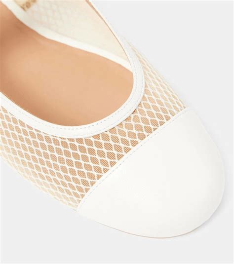Aquazzura Solstice Mesh And Leather Mary Jane Flats Aquazzura
