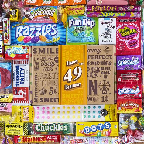 Vintage Candy Co 49th Birthday Retro Candy T Box