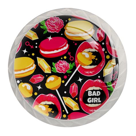 4 Pcs Candy Lips Roses Sweet Knobs For Kitchen Cabinet Cupboard Dresser