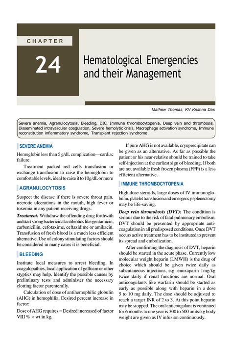 Solution Hematological Emergencies And Their Management Studypool