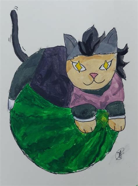 Cat Genya With His Favorite Food R Kimetsunoyaiba