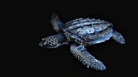 Premium Photo Leatherback Turtle In The Solid Black Background