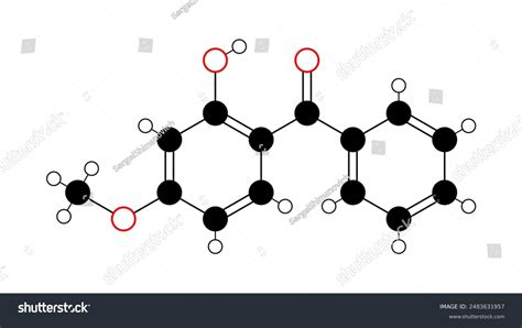 Oxybenzone Molecule Structural Chemical Formula Ball And Stick Stock