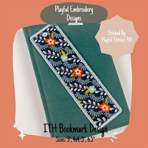 In The Hoop Bookmark Machine Embroidery Design Simple Ith Bookmark