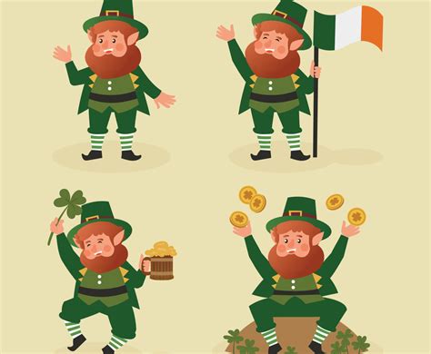 Happy Leprechaun Character Collection Vector Art And Graphics