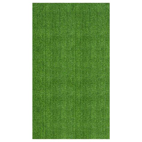 Ottomanson Artificial Grass 5x8 Fake Grass Turf Rug For Patio Lawn