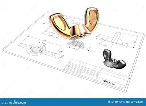 3d Illustration Of Wing Nut Stock Illustration Illustration Of Object