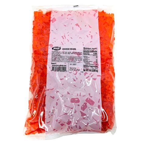 Jovy Gummy Bears Orange Bulk Candy Candy Funhouse Candy Funhouse Ca