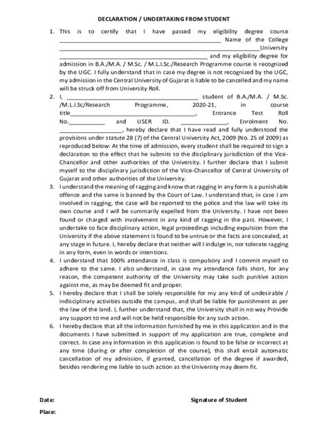 Fillable Online Self Declaration Certificate Pdf Self Declaration
