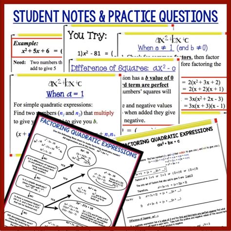 Factoring Quadratics Notes By Limitless Lessons Tpt