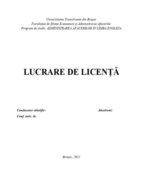 Model Lucrare De Licenta Universitatea Transilvania Din Brașov Pdf