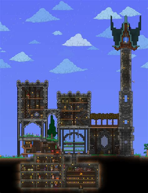 My Pre Hardmode Base In Terraria I Tried To Put In Some Effort Into My