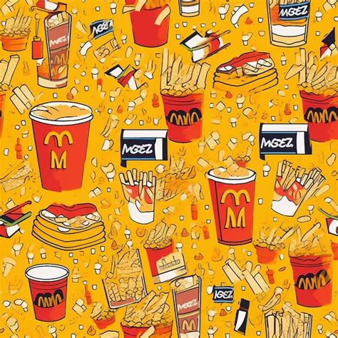Premium Ai Image Fast Food Seamless Pattern