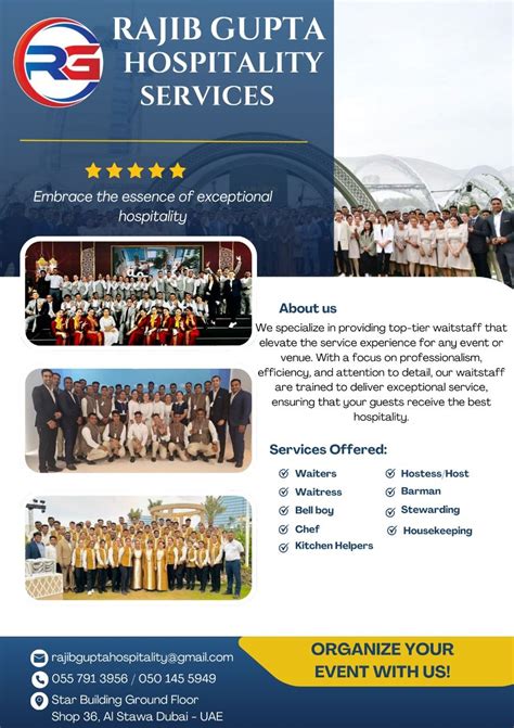 We Are Delighted To Introduce Our New Company At Rajib Gupta Hospitality Services We Specialize
