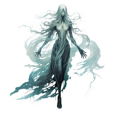 Premium Photo Dark Fantasy Banshee Illustration With Long White Hair