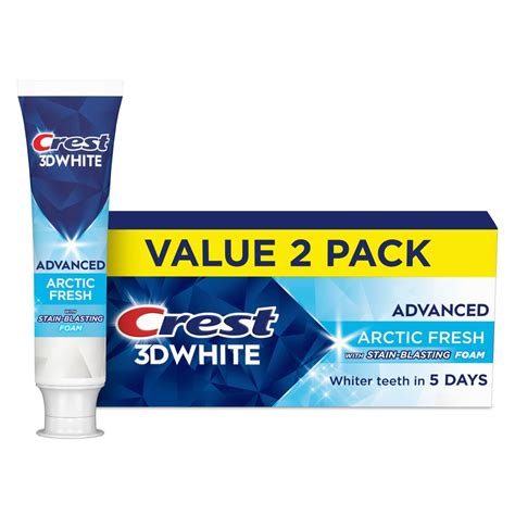 Crest 3d White Advanced Teeth Whitening Toothpaste Arctic Fresh Twin