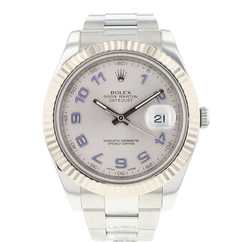 Datejust Ii Fluted Silver Arabic Dial Rolex Luxusuhren Juwelier