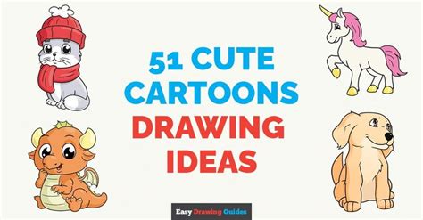 61 Cute Cartoons Drawing Tutorials With Step By Step Drawings Cute Cartoon Drawings Cartoon