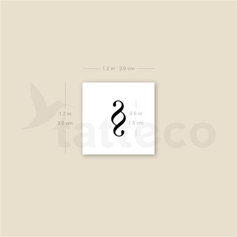 Section Sign Temporary Tattoo Set Of 3 Tatteco