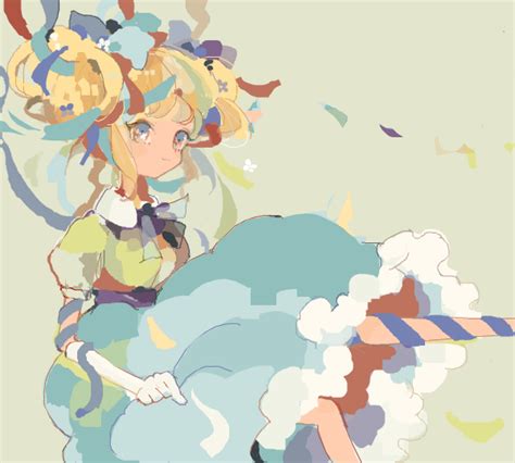Safebooru 1girl Artist Request Bad Drawr Id Bad Id Blonde Hair Blue