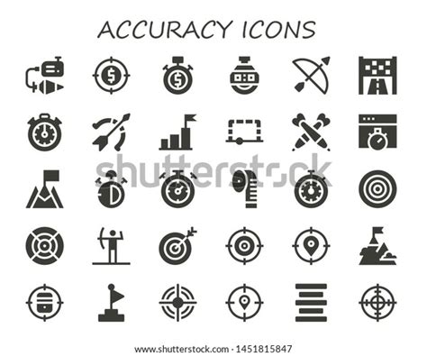 Accuracy Icon Set 30 Filled Accuracy Stock Vector Royalty Free 1451815847