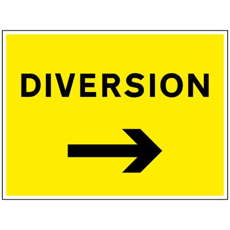Diversion Arrow Right Sign Ref Tc4 Safety Sign Warehouse