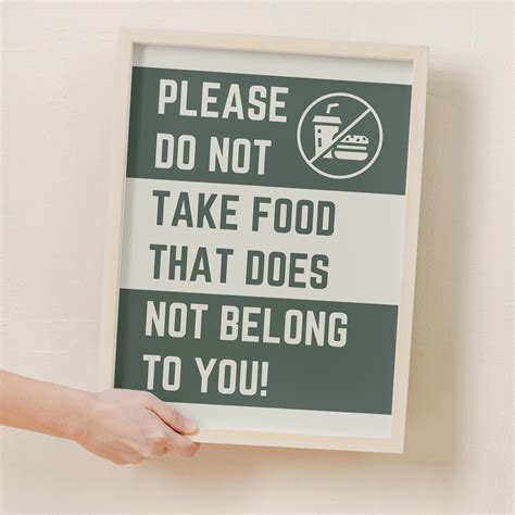 Office Break Room Sign Please Do Not Take Food Poster Digital