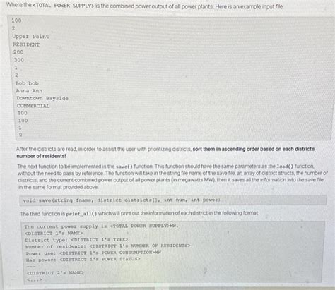 Solved Nrite A Program That Manages The Power Grid For A