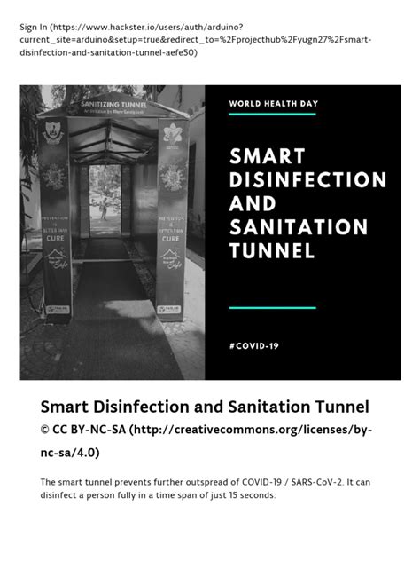 Smart Disinfection And Sanitation Tunnel Arduino Project Hub Pdf