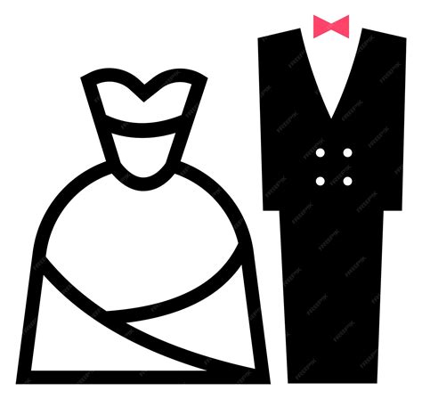 Bride And Groom Icon Wedding Symbol Marriage Sign Isolated On White