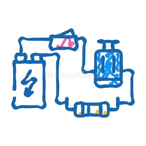 Electrical Circuit Tool Work Icon Doodle Illustration Stock