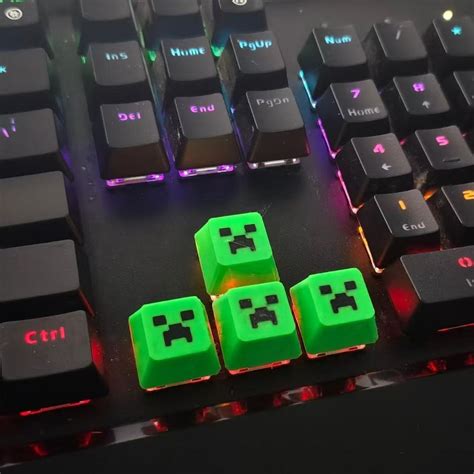 3d Printed Keycaps Minecraft Creeper 1u Keycaps High Aesthetic For Cross Axis Keyboards