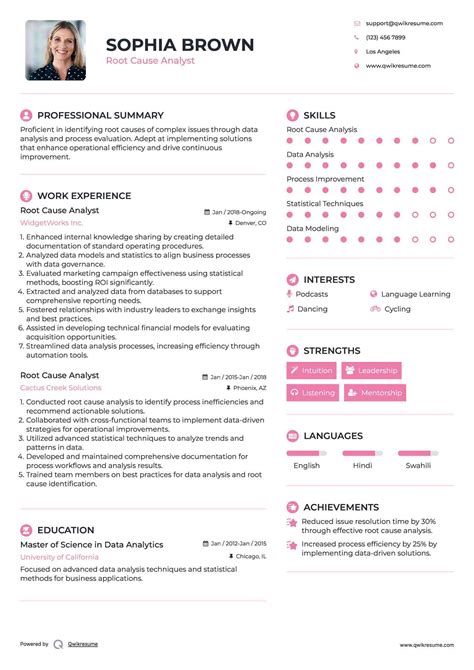 10 Root Cause Analyst Resume Samples And Templates For 2025