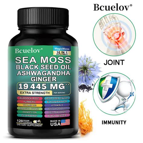 Sea Moss Black Seed Oil Capsules Immune Support Joint And Gut Health