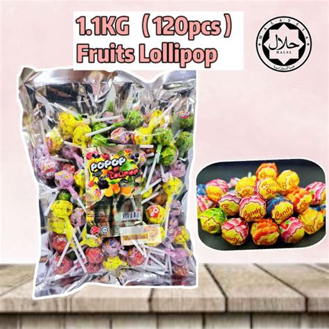 11kg Leanseng Popop Mixed Fruit Lollipop Hard Candy 110pcs