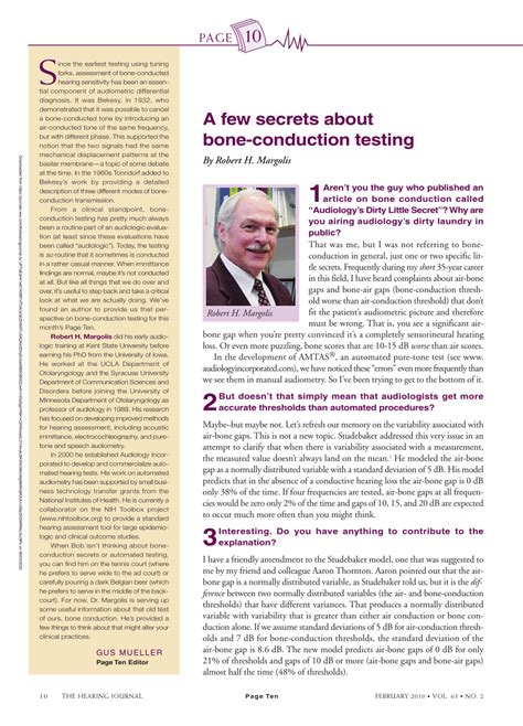 Pdf A Few Secrets About Bone Conduction Testing