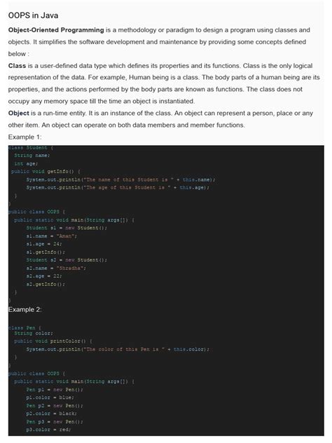 Oops Notes Pdf Programming Constructor Object Oriented Programming