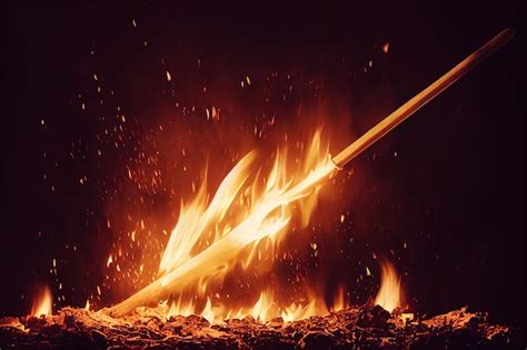 Premium Photo Fire Blazing In Furnace Of Forge For Heating Metal And