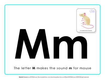Alphabet Individual Lessons Letter M Makes The Sound M By Jill Whitehouse