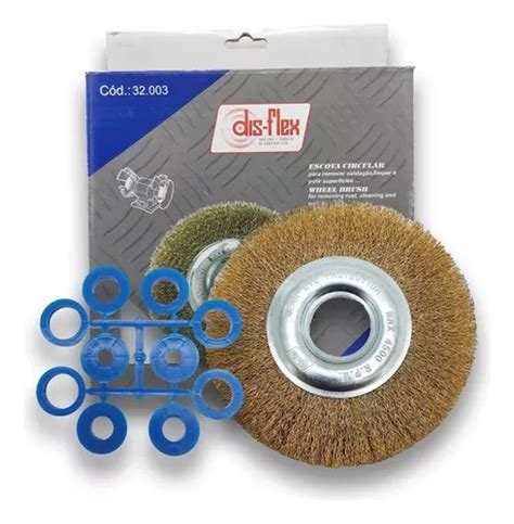 Escova Circular Aço 6 Para Moto Esmeril Disflex 150x13x32mm Mercadolivre