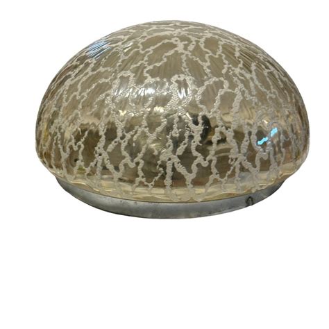 Tortoise Shell Pattern Amber Glass Flush Mount Vintage Austria 1960s